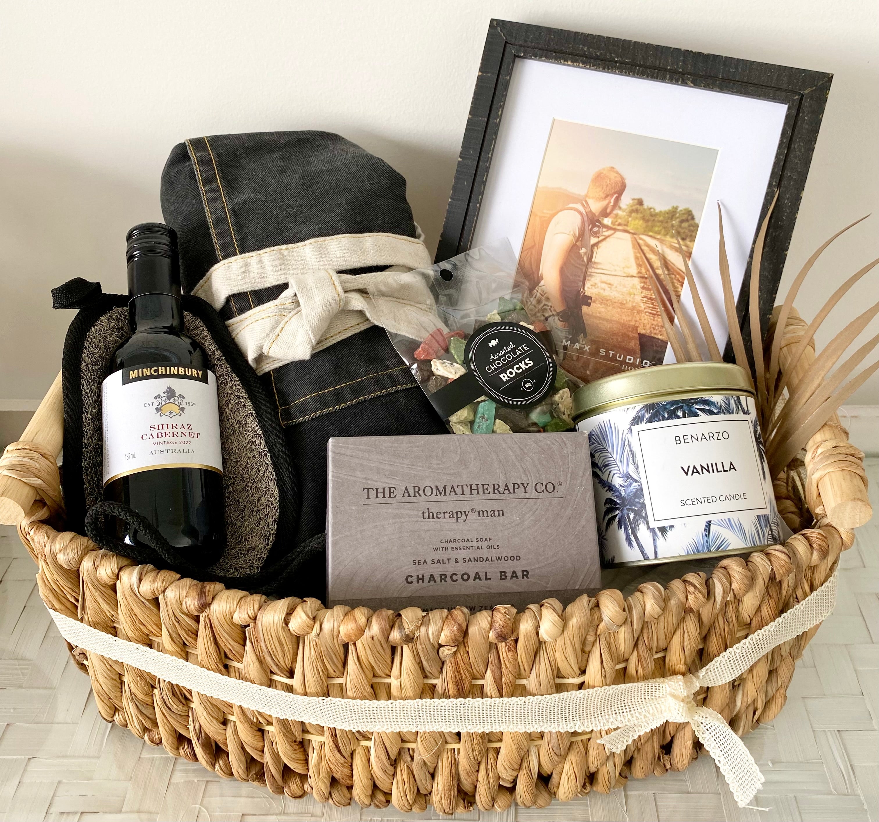Male Gift Basket Hamper Housewarming, Get Well, Thank you – Senses Gift ...